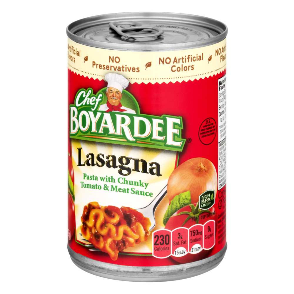 Chef Boyardee Lasagna with Tomato & Meat Sauce 15oz Can | Garden Grocer