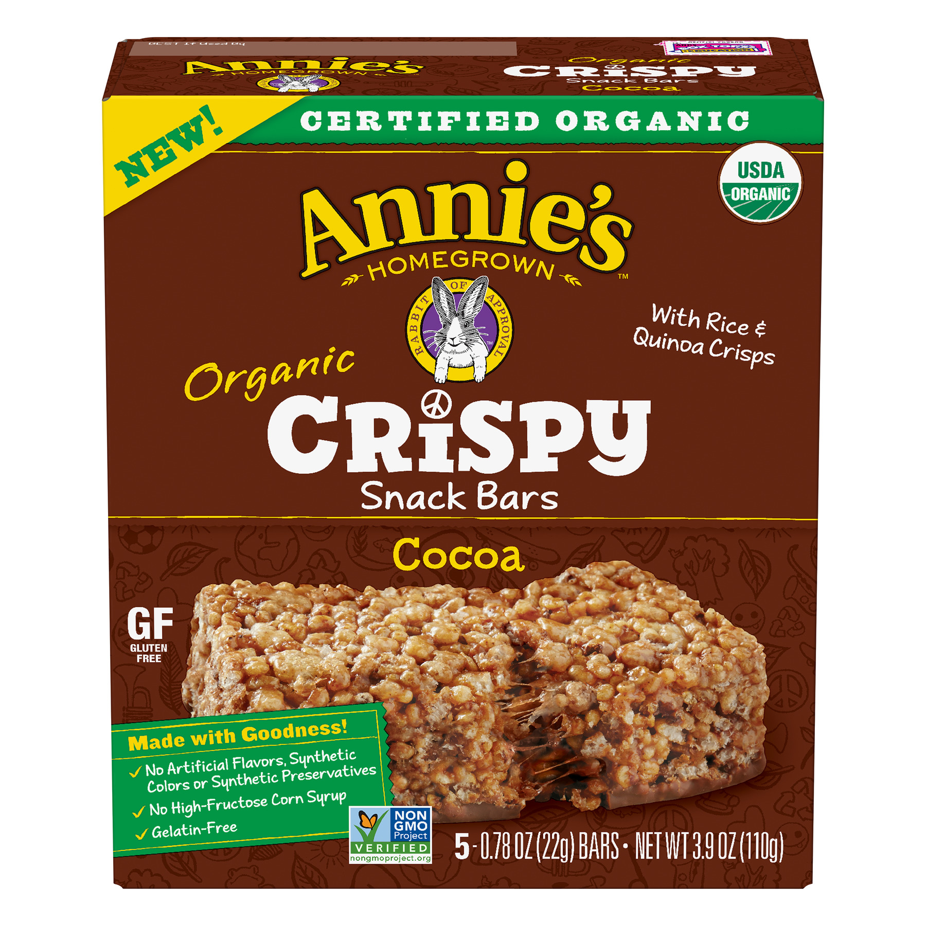 Annie's Organic Cocoa Crispy Snack Bars 3.9oz Box | Garden Grocer
